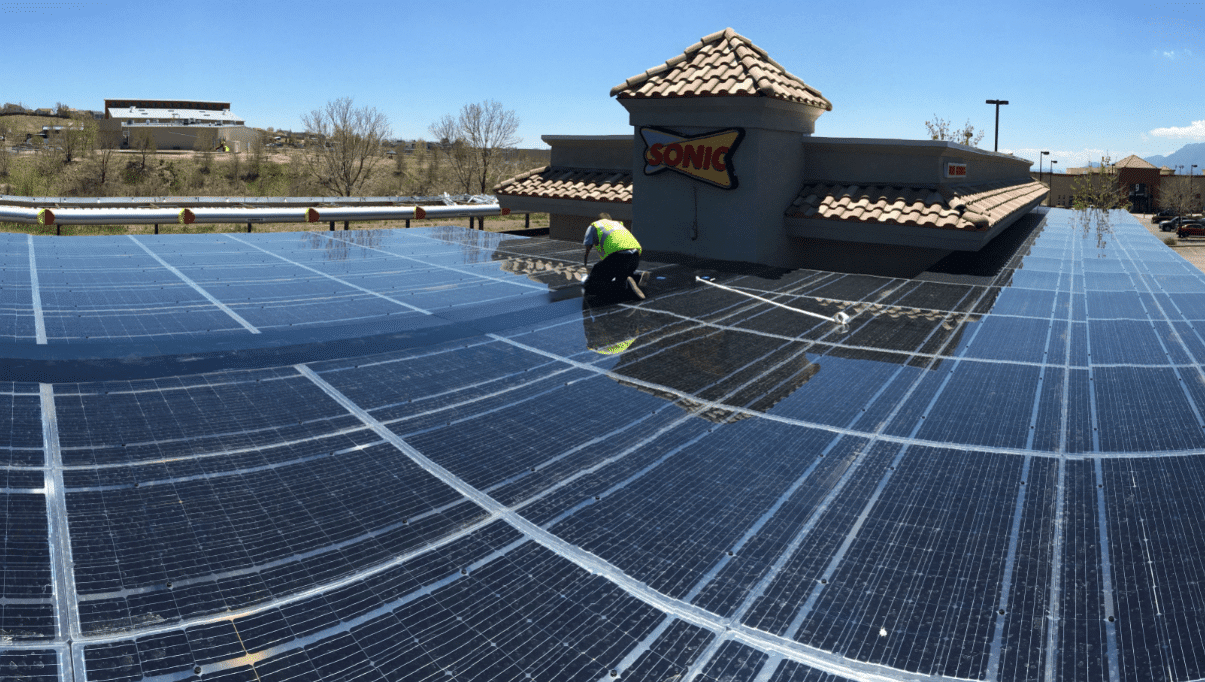 33.8 KW Solar Panel System for Sonic Drive-In - Sunlight Solar Energy
